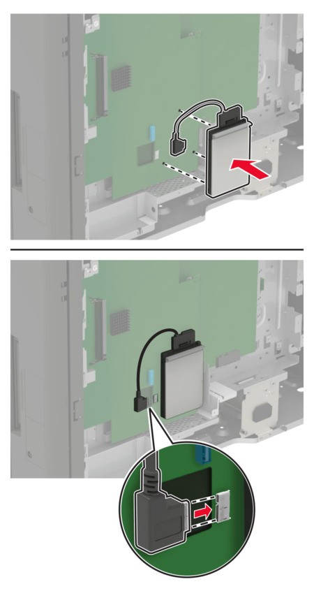 Installing a printer hard disk