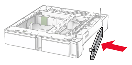 Installing the optional 550‑sheet tray