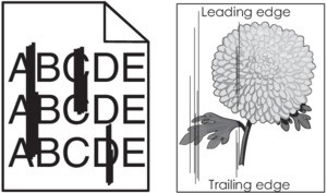 Streaked vertical lines appear on prints