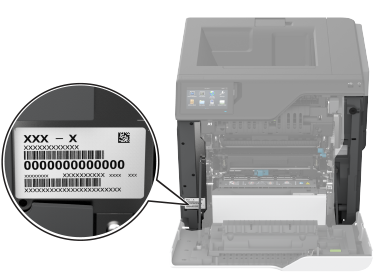 Model and serial number